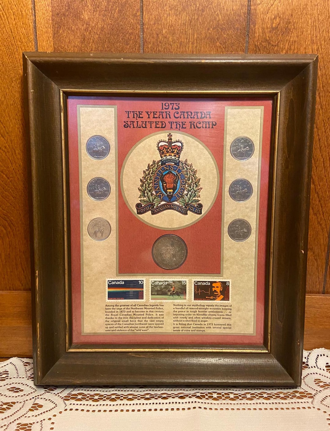 Framed 1973 RCMP Commemorative Collection – Coins & Stamps Tribute - Etsy