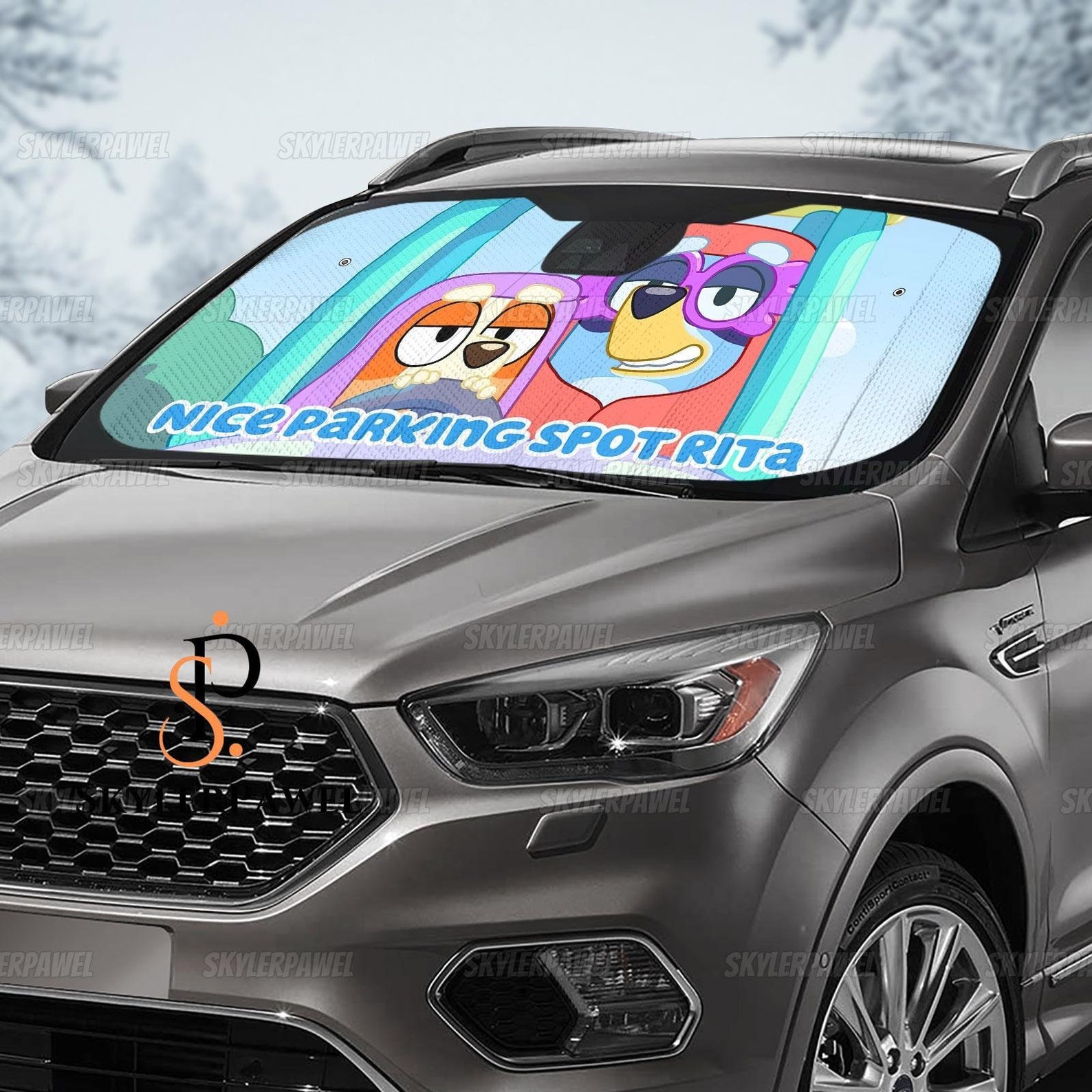 Bluey Auto Sunshade Car, Cartoon Car Sunshade, Bluey Car Sunshade ...