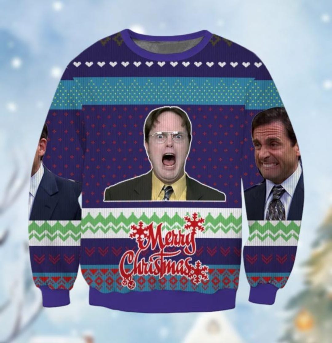 Dwight Schrute Meme Ugly Christmas Sweater, the Office Christmas Shirt ...