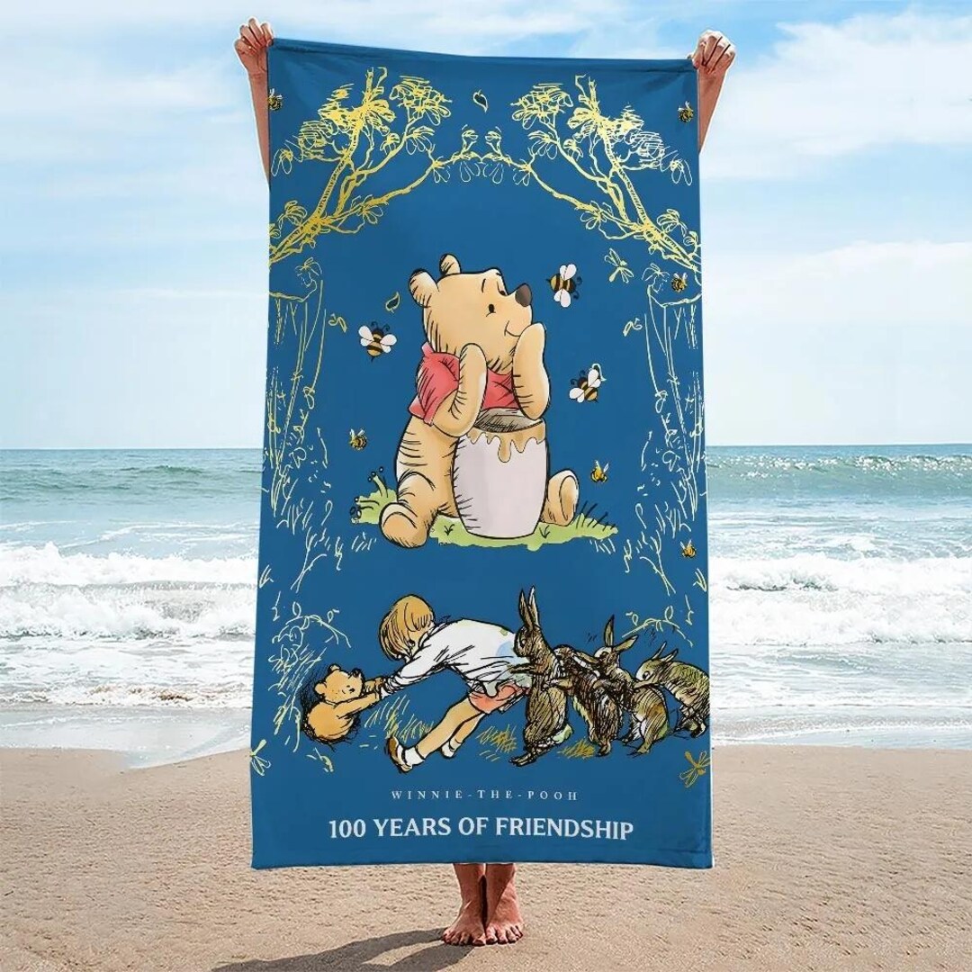 Winnie the Pooh 100th Anniversary Bath Towel, Disney 100 Years ...