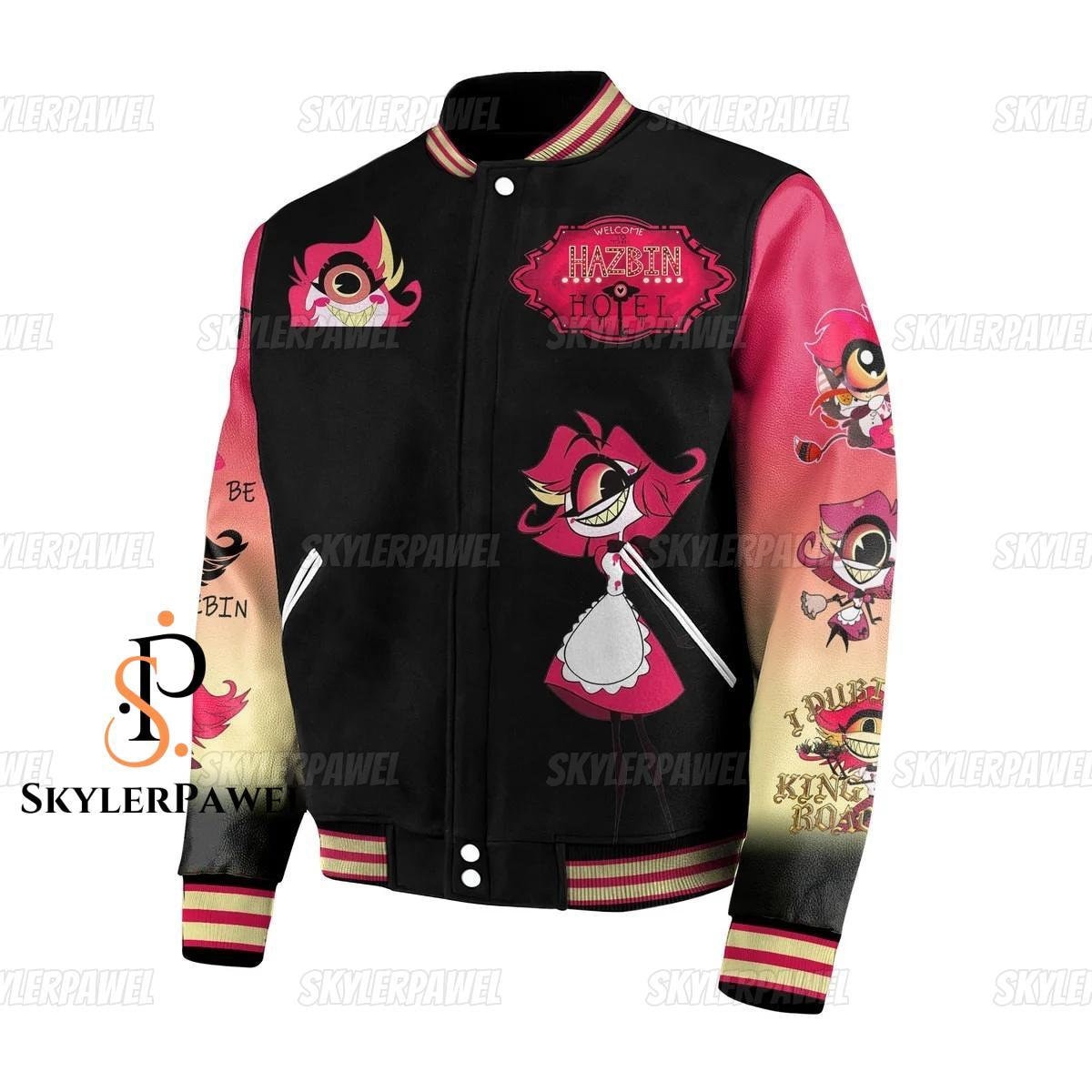 Niffty Hazbin Hotel Baseball Jacket, Niffty Hazbin Hotel Jacket, Niffty ...