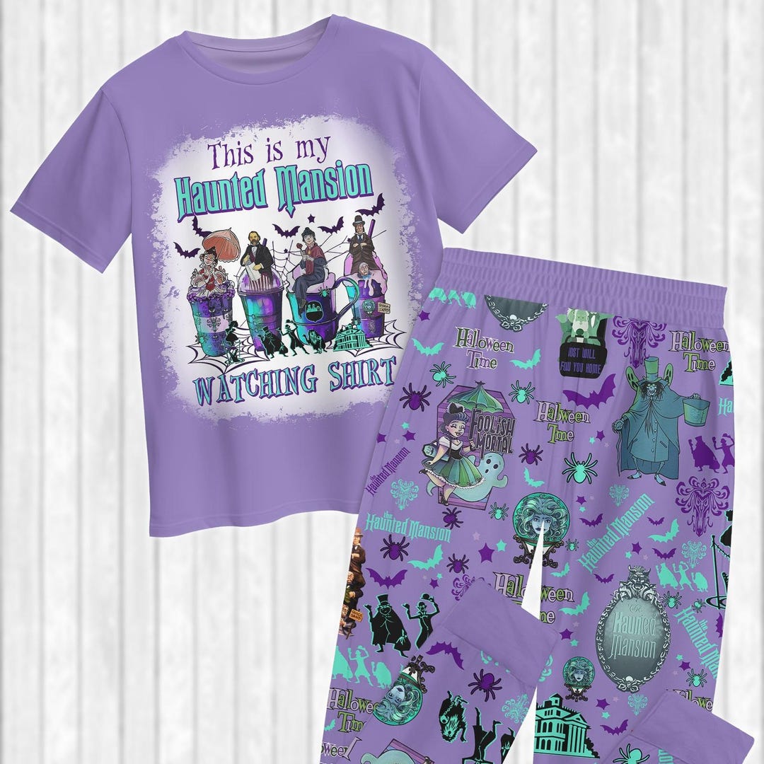 Haunted Mansion Pajamas Set, Horror Foolish Mortals Shirt Pants ...