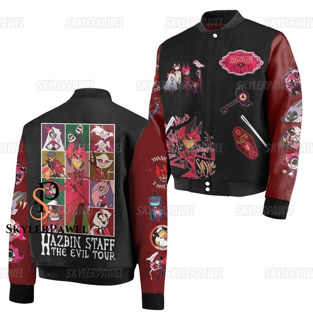 Hazbin Hotel Baseball Jacket, Hazbin Hotel Jacket, Hazbin Hotel Zipper ...