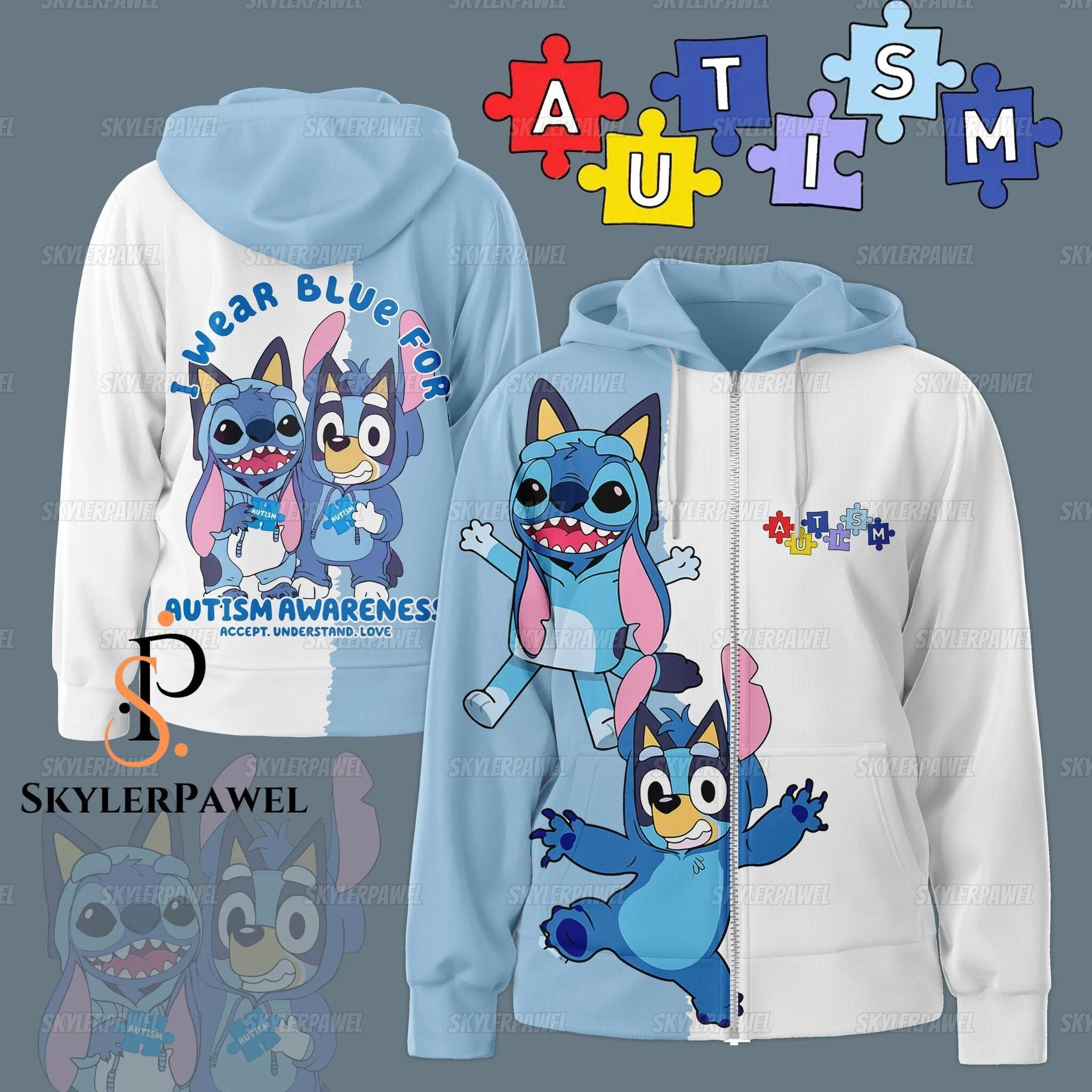Bluey Hoodie, Bluey Zip Hoodie, Bluey Family Hoodie, Bluey Cartoon ...