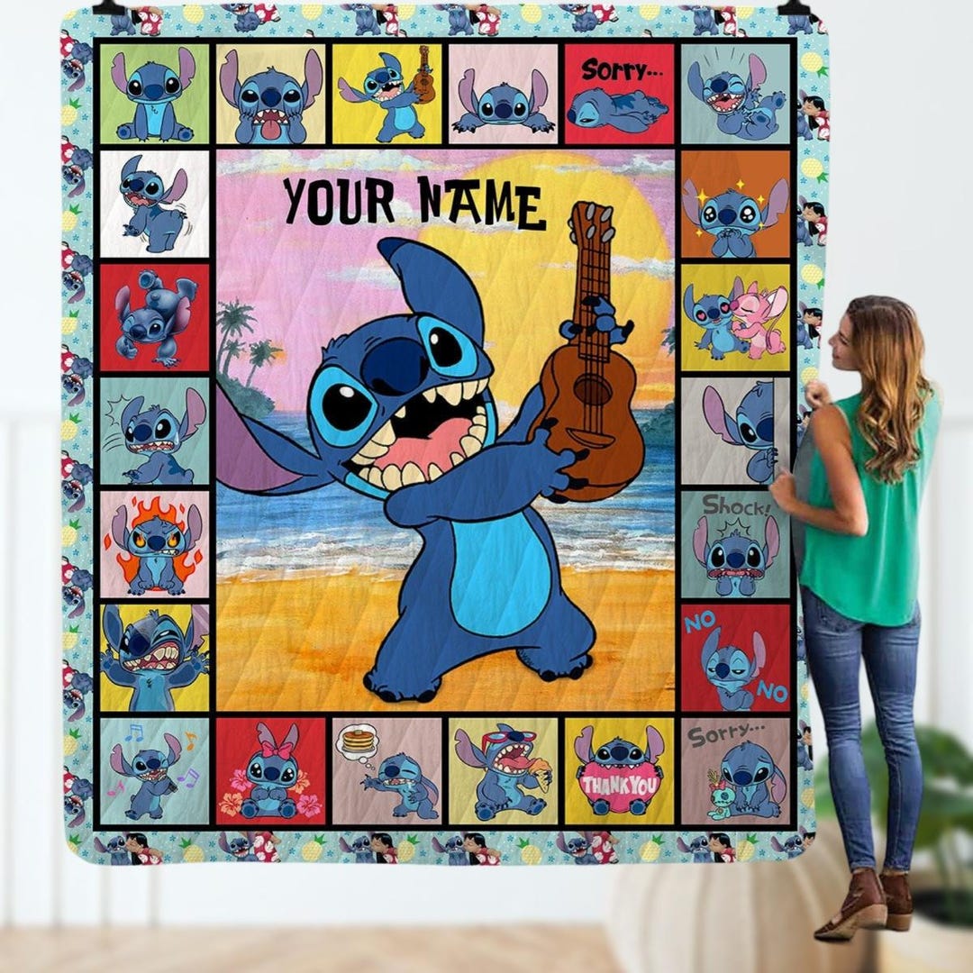 Personalized Lilo and Stitch Quilt, Disney Trip Quilt, Magic Kingdom ...