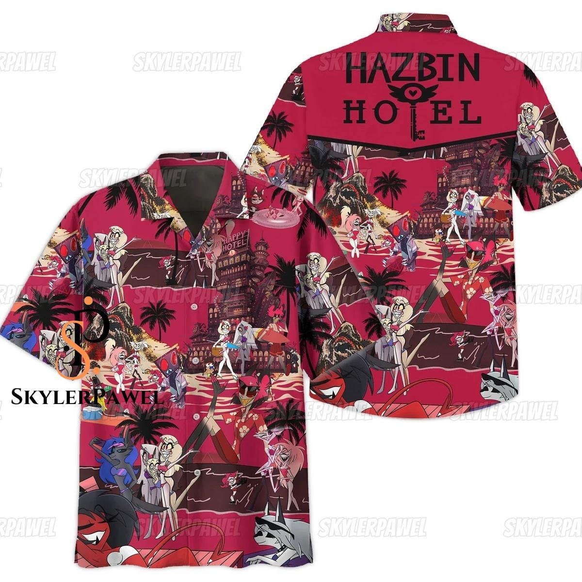 Hazbin Hotel Hawaiian Shirt, Hazbin Hotel Shirt, Hazbin Hotel Button ...