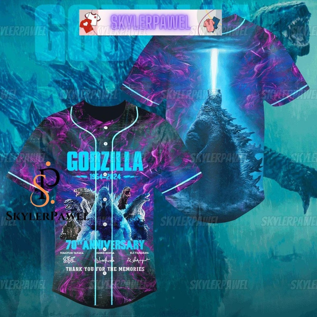 Godzilla Baseball Jersey, Godzilla Shirt, Godzilla Jersey Shirt ...
