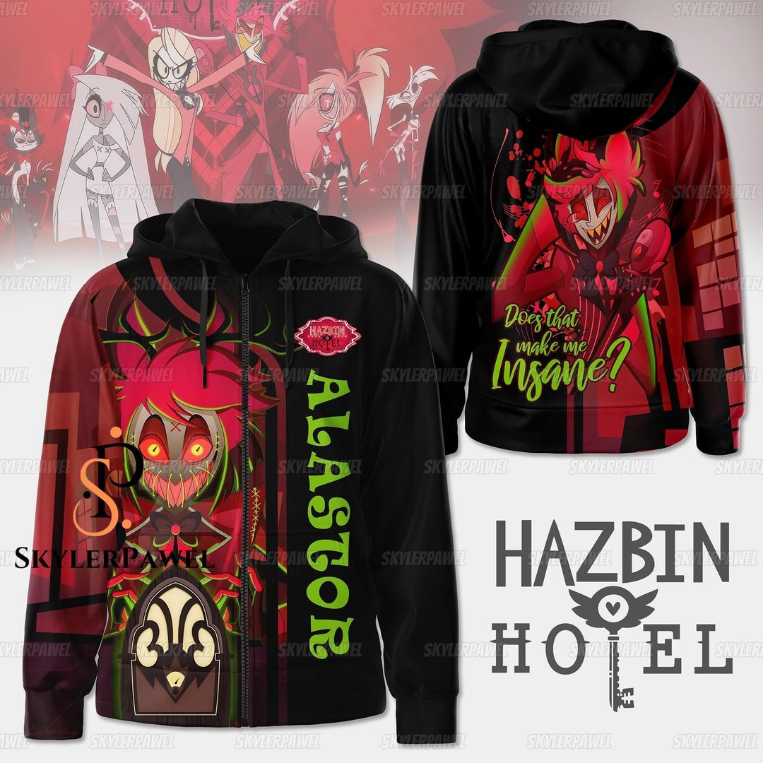 Alastor Hazbin Hotel Hoodie, Alastor Hoodie, Hazbin Hotel Characters ...
