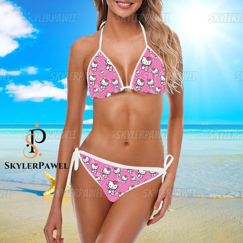 Hello Kitty Bikini Set, Hello Kitty Bikini Top, Hello Kitty Two-piece Set, Hello Kitty Beach ...