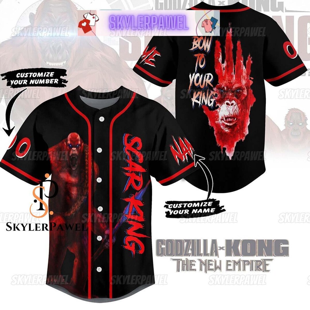 Godzilla Kong Baseball Jersey, Godzilla Kong the New Empire Shirt ...