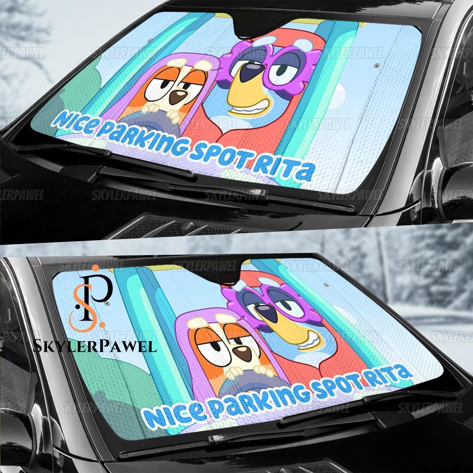 Bluey Auto Sunshade Car, Cartoon Car Sunshade, Bluey Car Sunshade ...