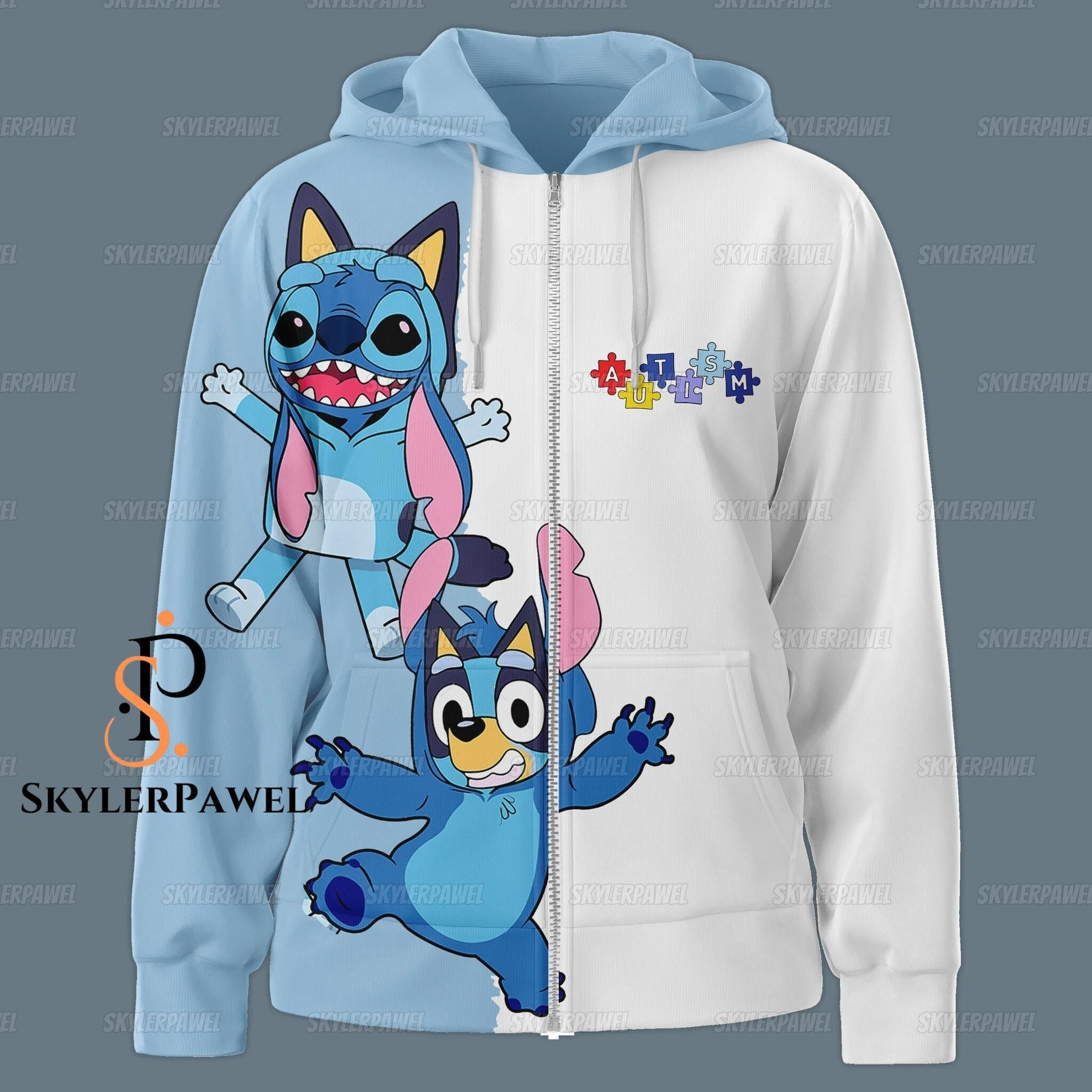Bluey Hoodie, Bluey Zip Hoodie, Bluey Family Hoodie, Bluey Cartoon ...