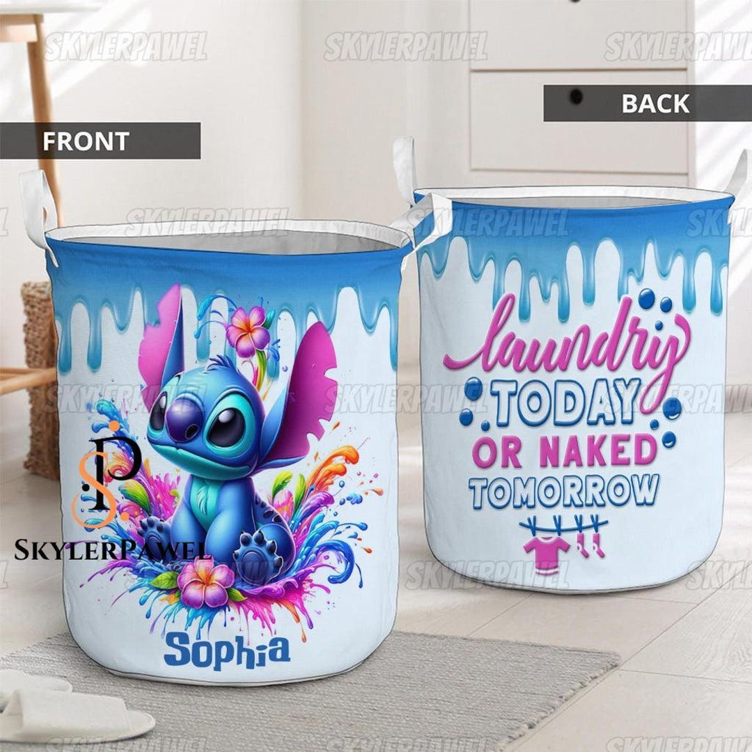 Stitch Laundry Basket, Personalized Ohana Laundry Basket, Stitch ...