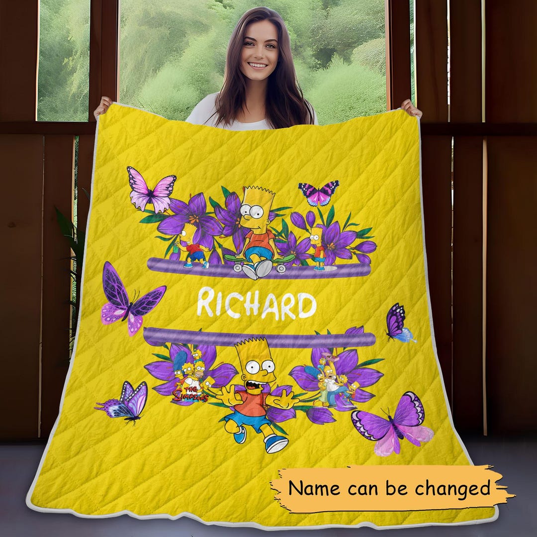 Custom Bart Simpsons Quilt, Homer Simpson Quilt Pattern, Cartoon Movie ...