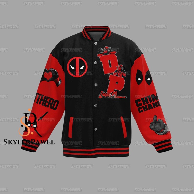 Deadpool Baseball Jacket, Deadpool Jacket, Deadpool Jacket Men ...