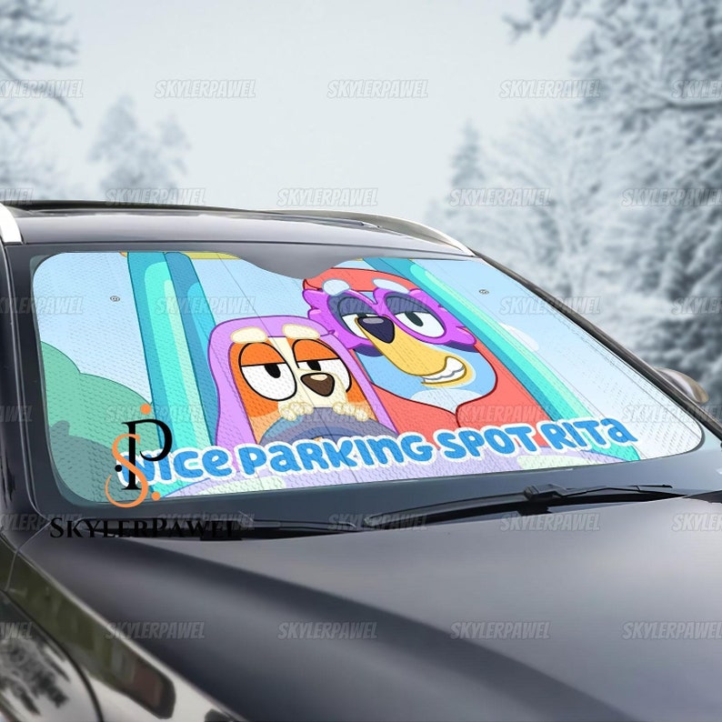 Bluey Auto Sunshade Car, Cartoon Car Sunshade, Bluey Car Sunshade ...