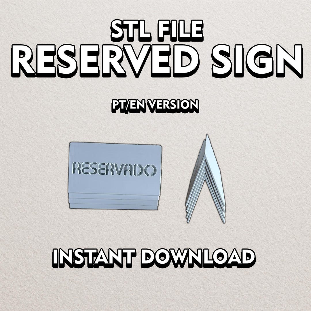 Reserved Sign 3D Model – Digital STL File – Printable Table Sign for ...