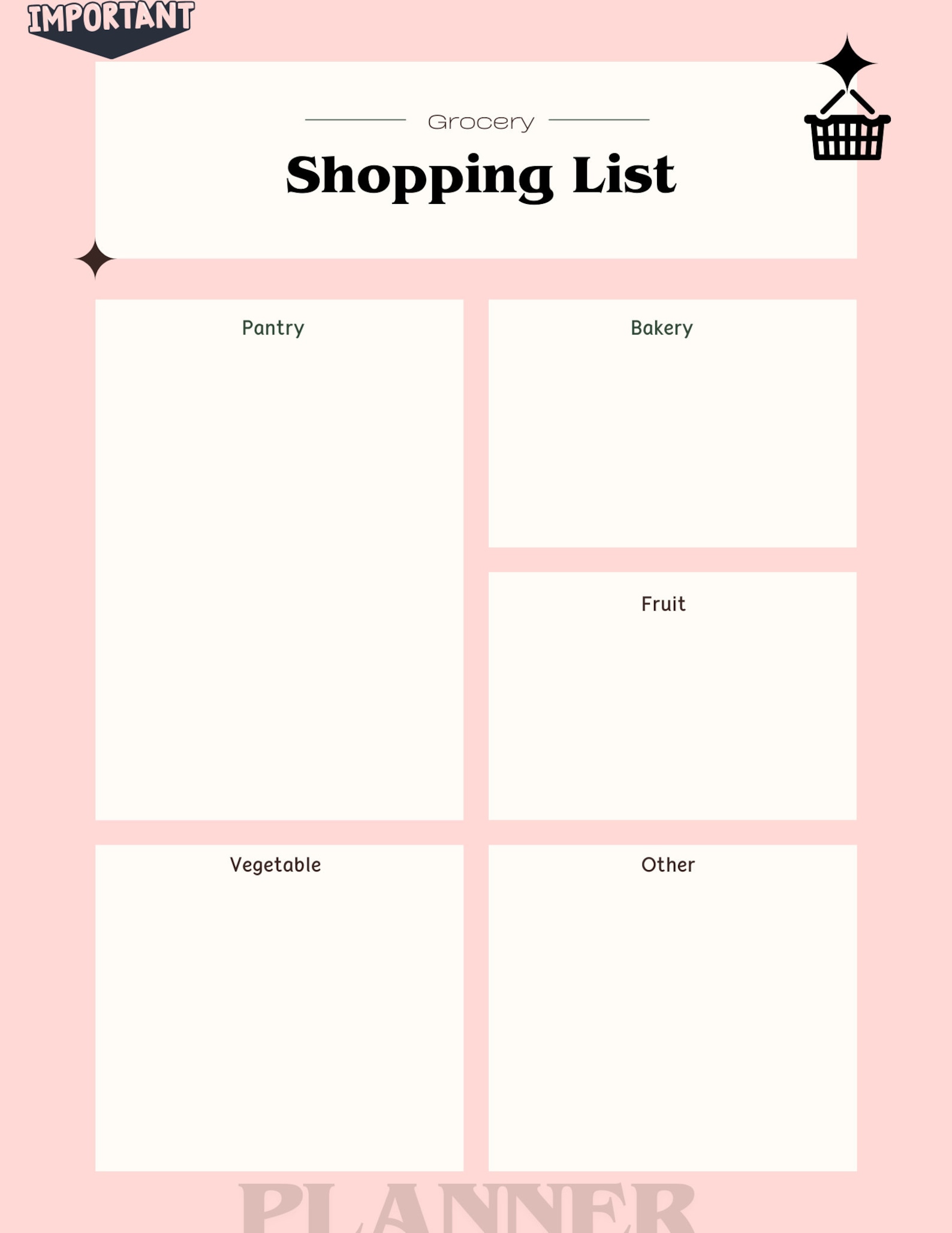 Editable Grocery Printable Shopping List, Printable Food Shopping ...