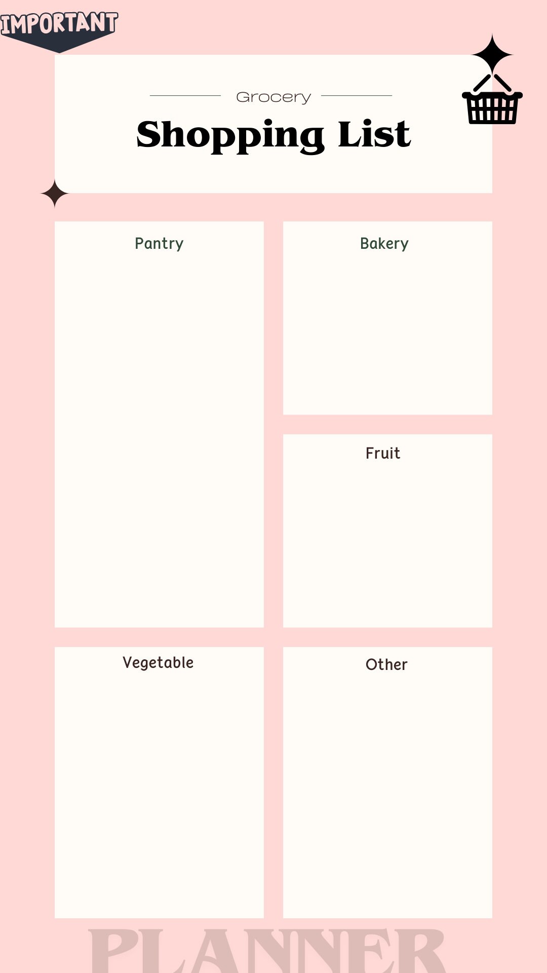 Editable Grocery Printable Shopping List, Printable Food Shopping ...