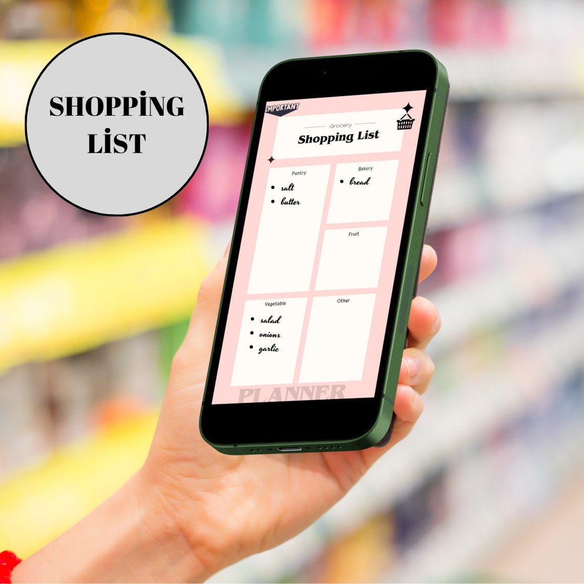 Editable Grocery Printable Shopping List, Printable Food Shopping ...