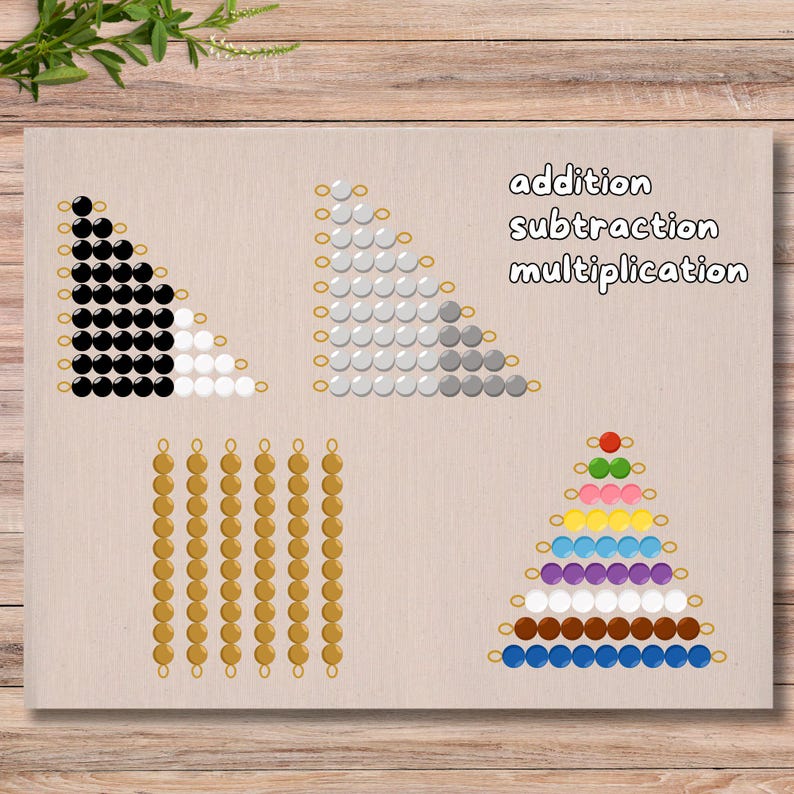 Montessori Printable SNAKE GAME Addition Subtraction and Multiplication ...
