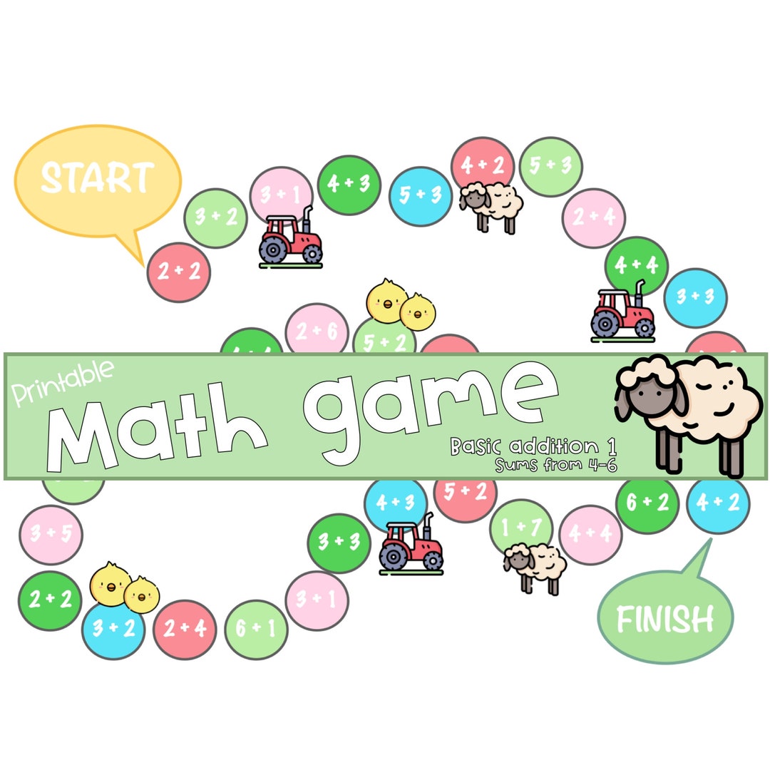 Math Game Basic Addition 2 - Etsy