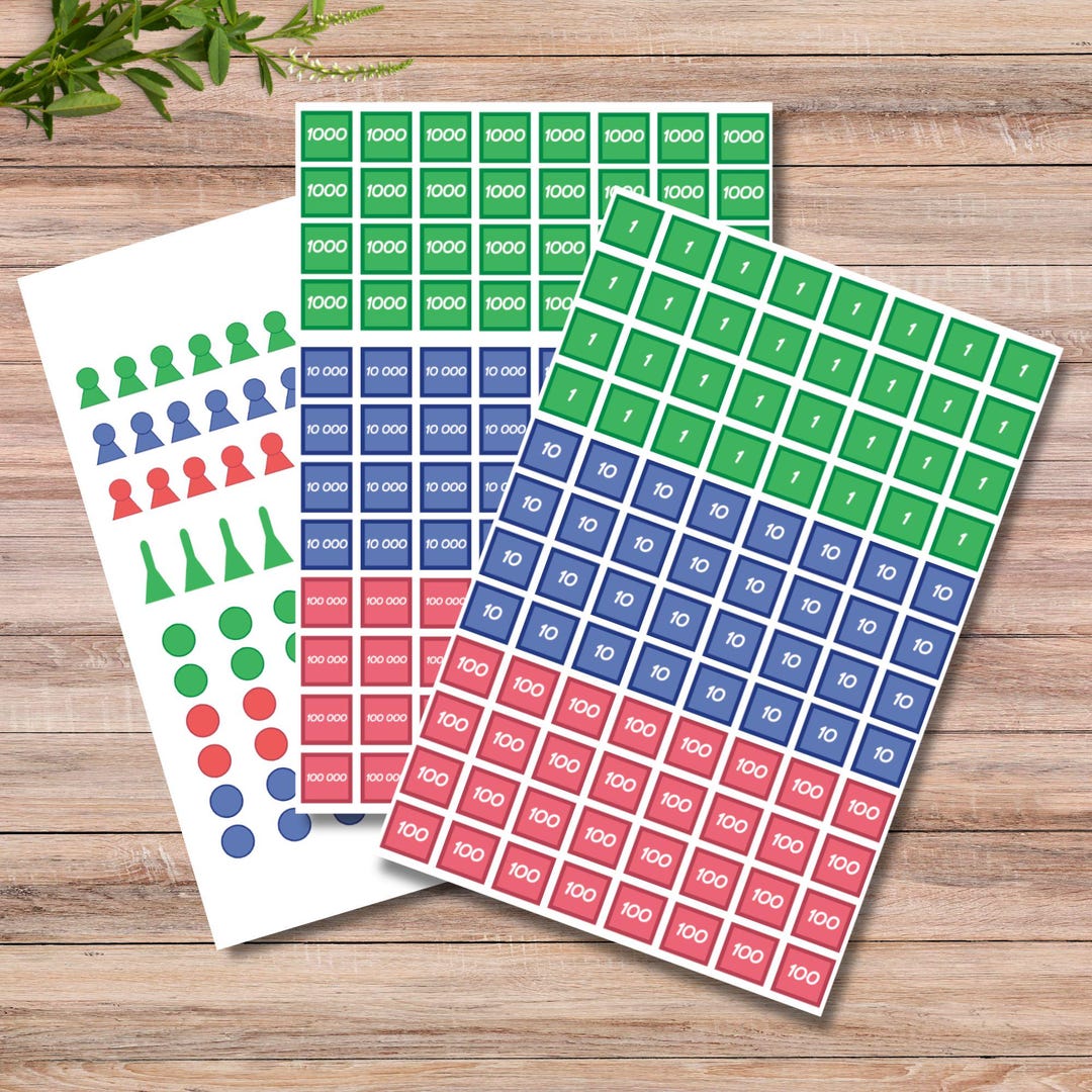 Montessori Math Material STAMP GAME Printable - Etsy