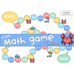 Math Game -basic Addition 1 - Etsy