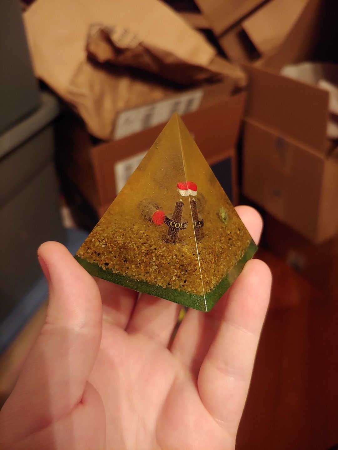 Washed Ashore Resin Pyramid || Soda on the Beach Scene Desk Decoration ...