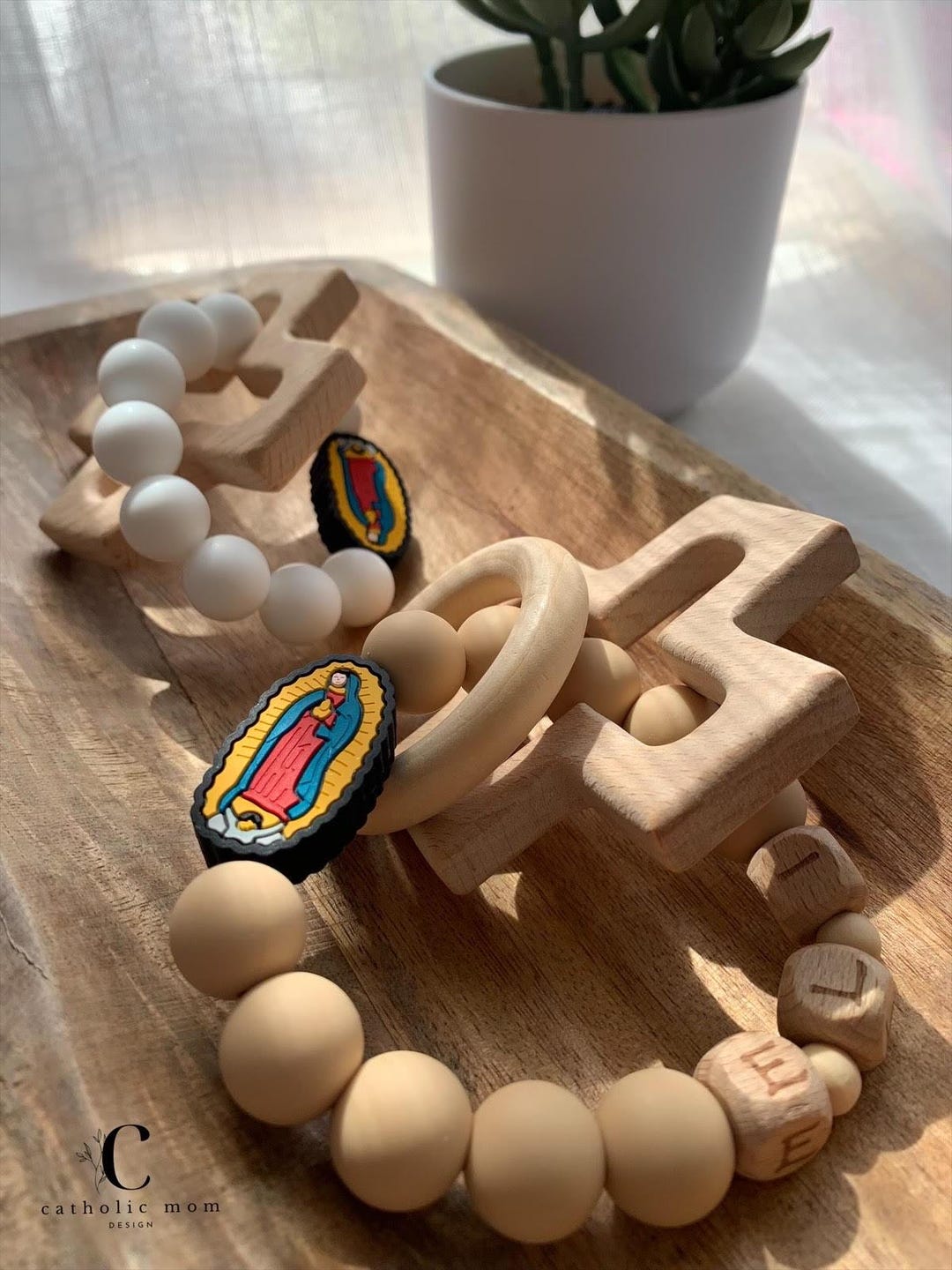 Baptism Gift: Personalized Silicone Rosary for Boys, Girls, Christening ...