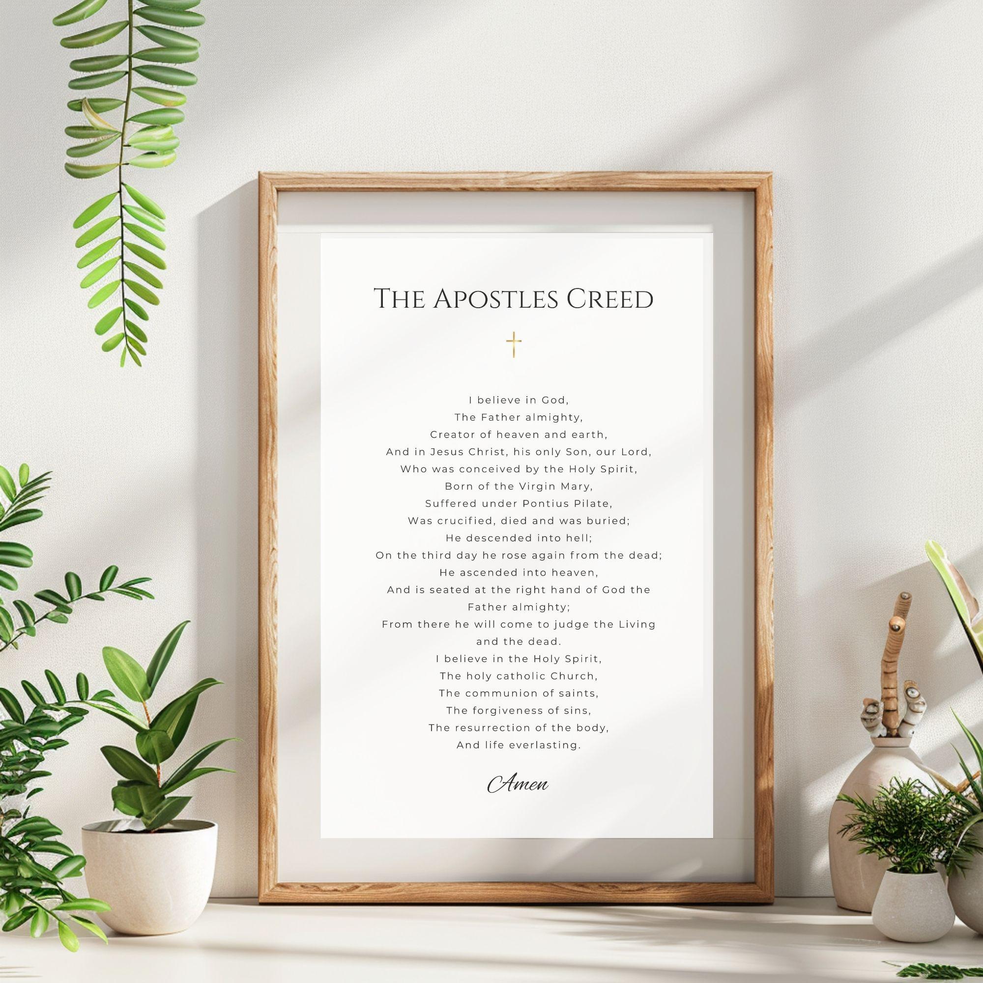 Apostles Creed Printable Wall Art, Digital Download Christian Prayer ...