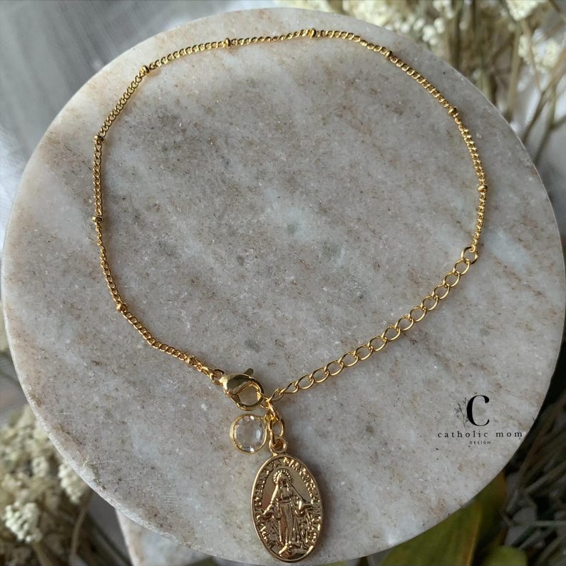 Marian Consecration Bracelet Miraculous Medal, Satellite Chain Virgin ...