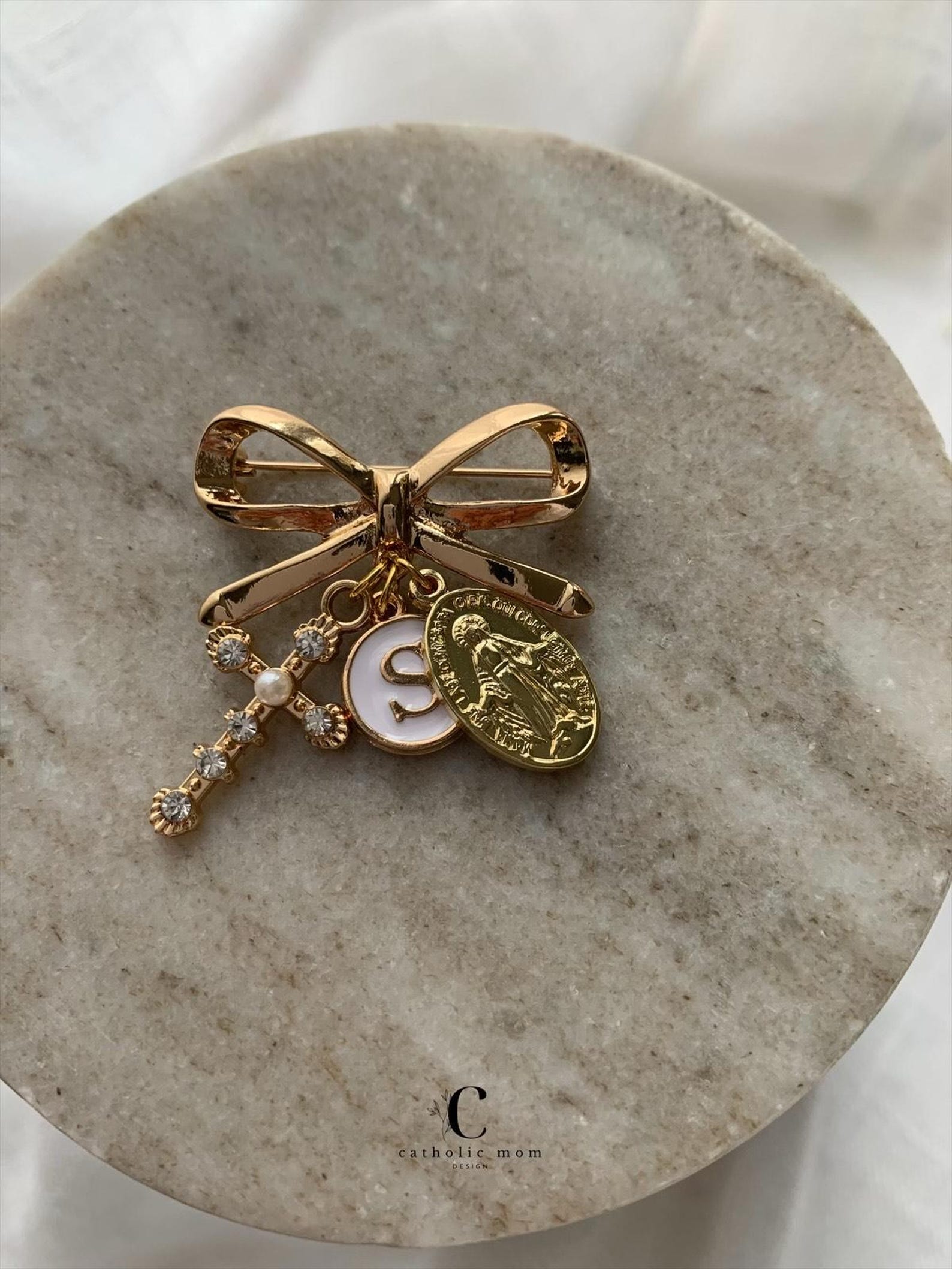 Custom Gold Baptism Pin | Virgin Mary Protection Pin | Catholic Baby ...