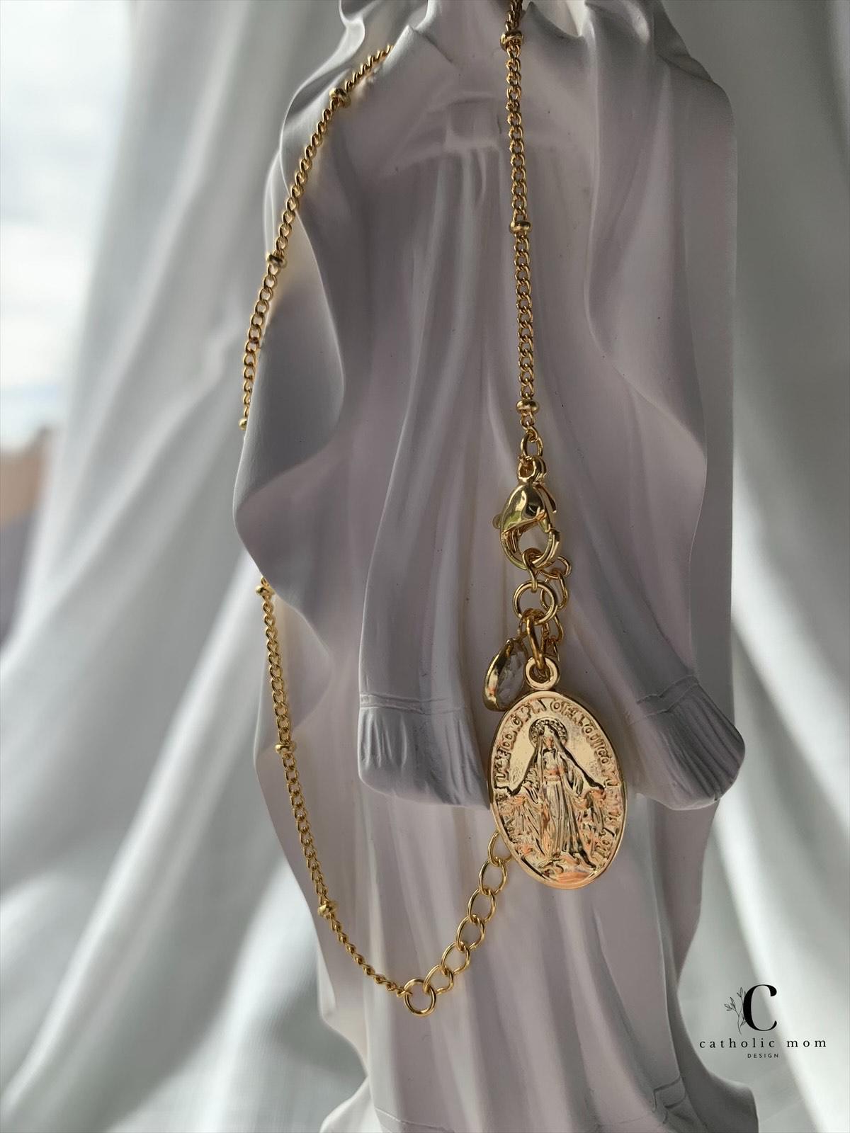 Marian Consecration Bracelet Miraculous Medal, Satellite Chain Virgin ...