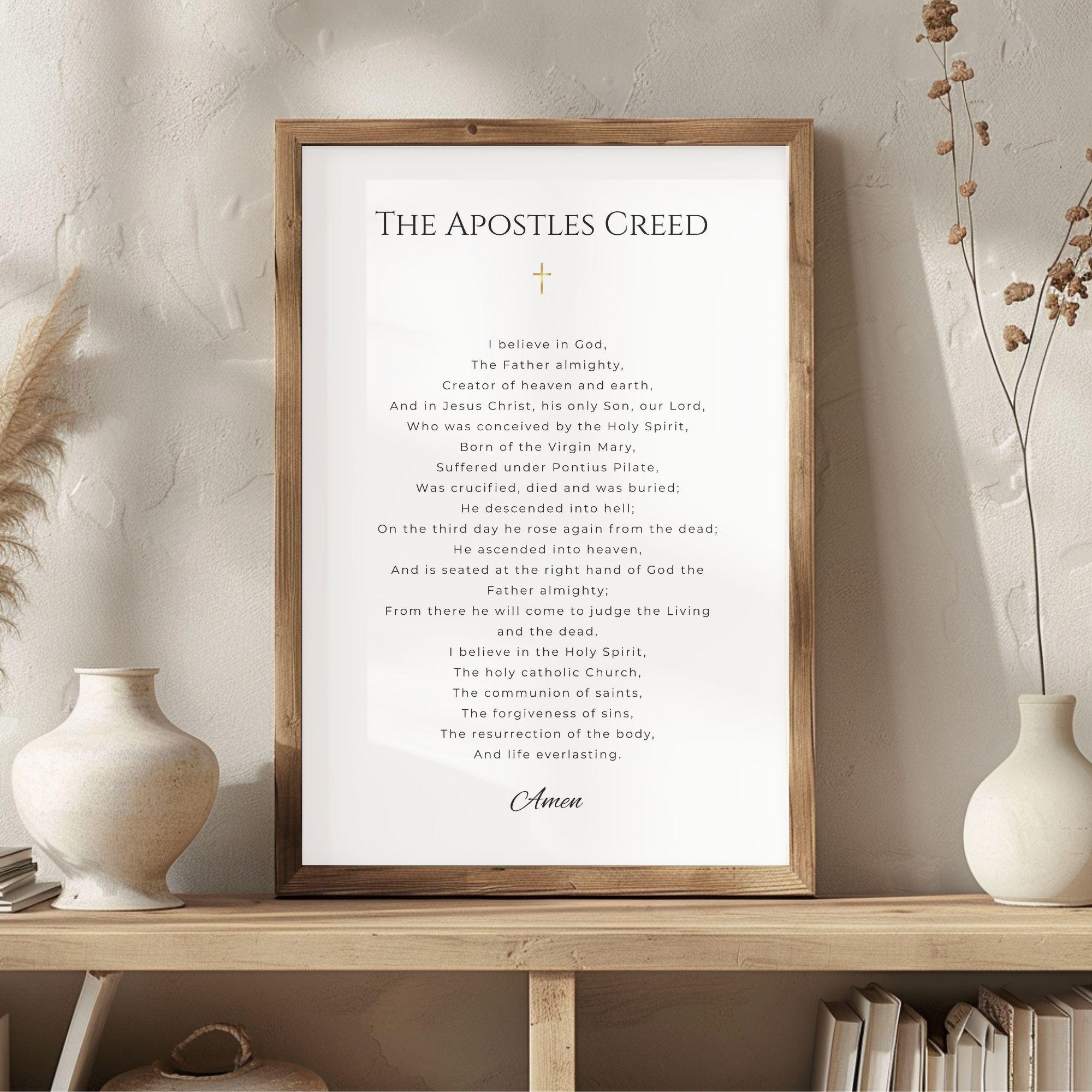 Apostles Creed Printable Wall Art, Digital Download Christian Prayer ...