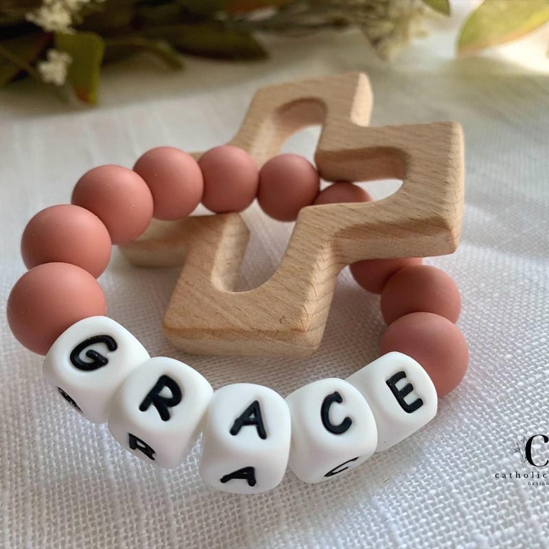 Personalized Cross Rattle - Etsy