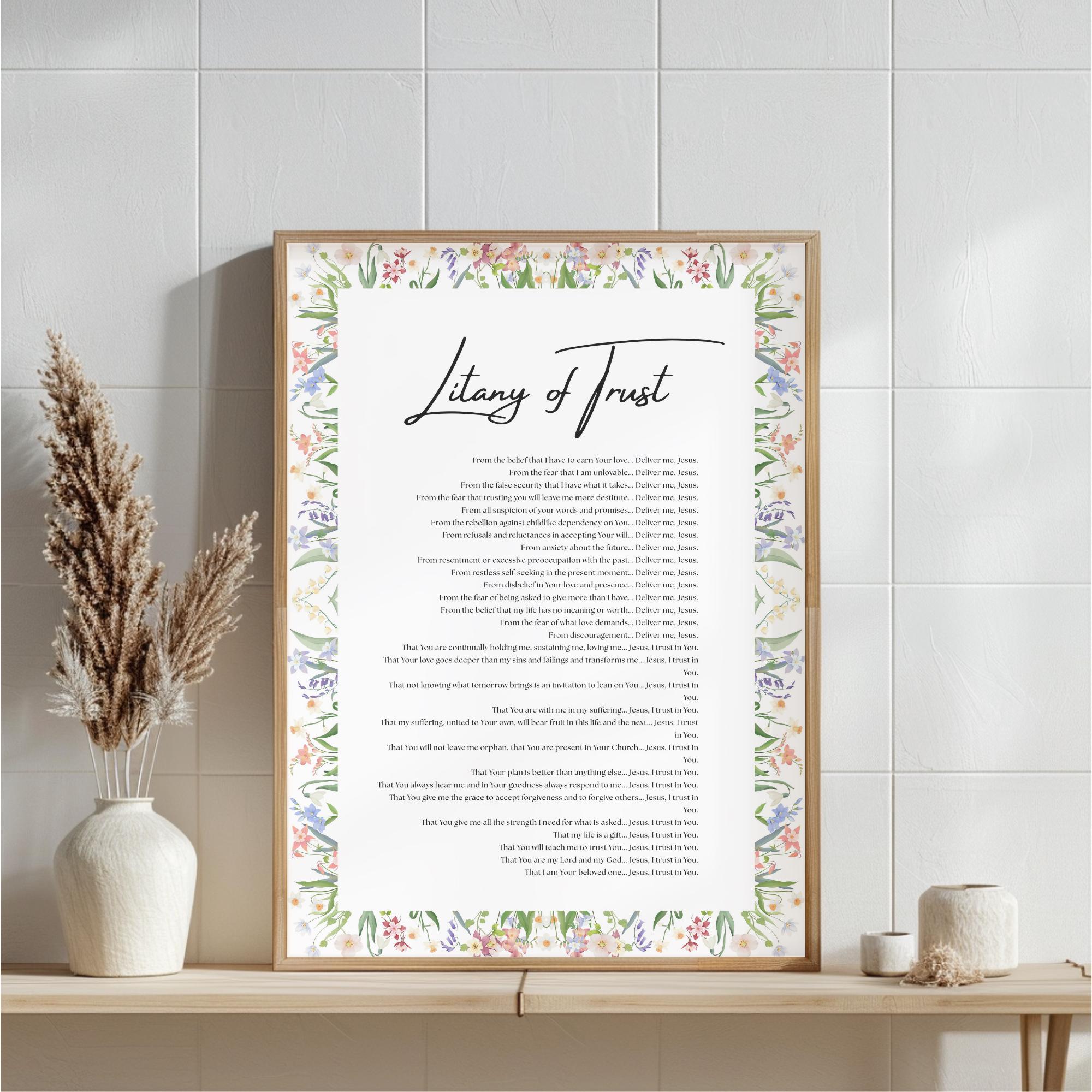 Litany of Trust Printable Wall Art, Catholic Prayer Print, Christian ...
