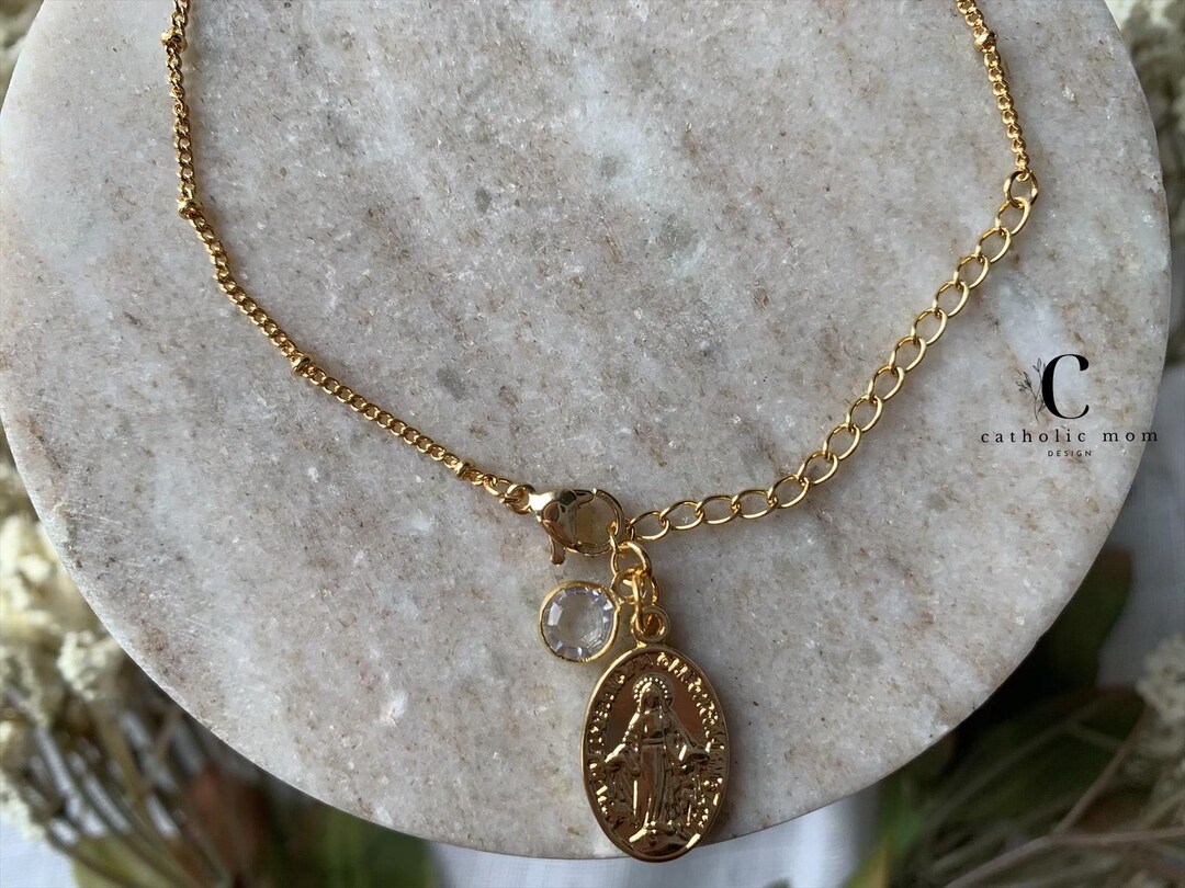 Marian Consecration Bracelet Miraculous Medal, Satellite Chain Virgin ...