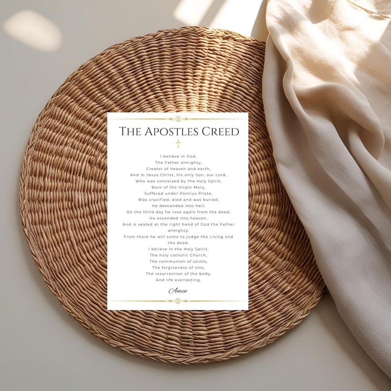 Apostles Creed Prayer Card, Digital Download, Printable Catholic Prayer ...
