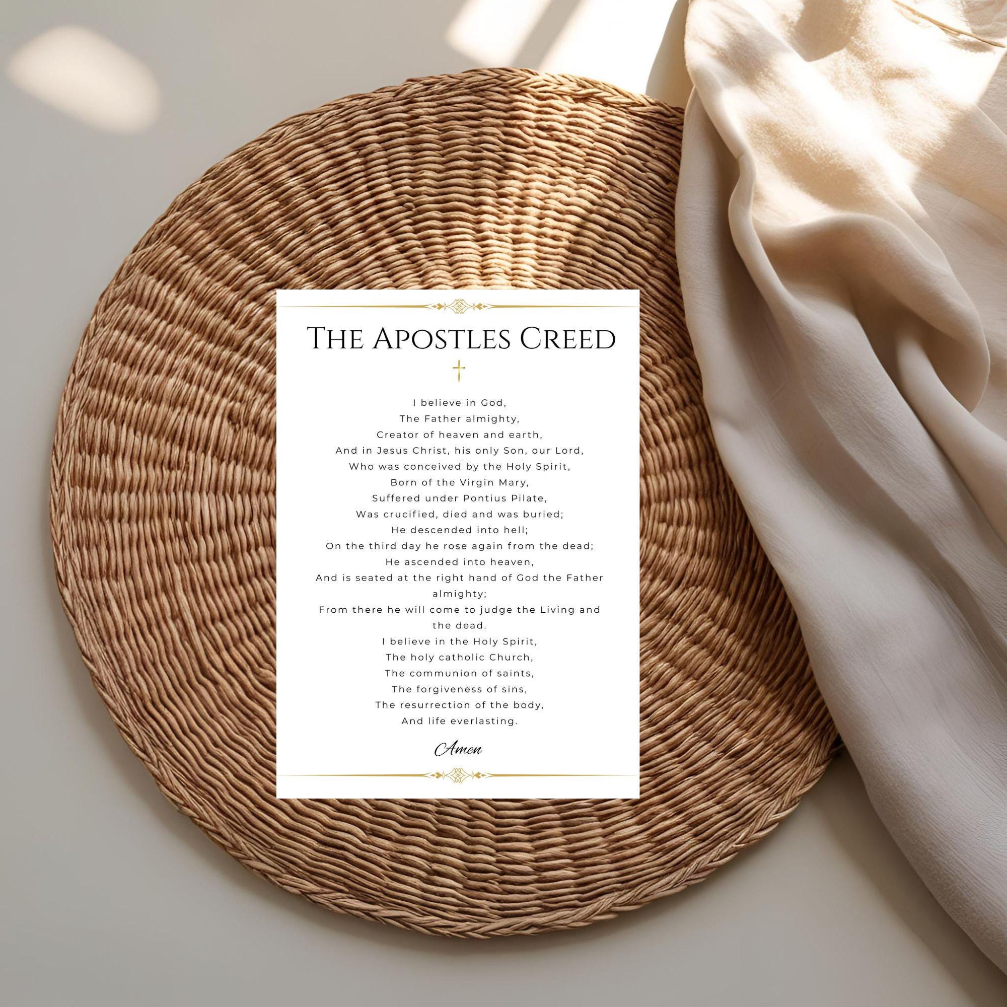Apostles Creed Prayer Card, Digital Download, Printable Catholic Prayer ...