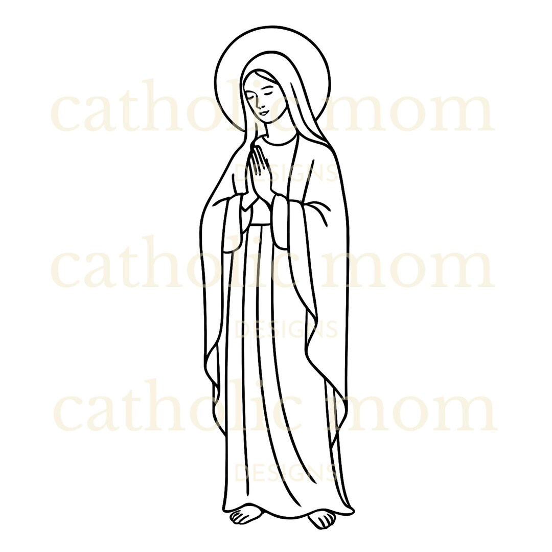 Virgin Mary Clip Art for Cricut SVG Catholic Gifts, Digital Download ...