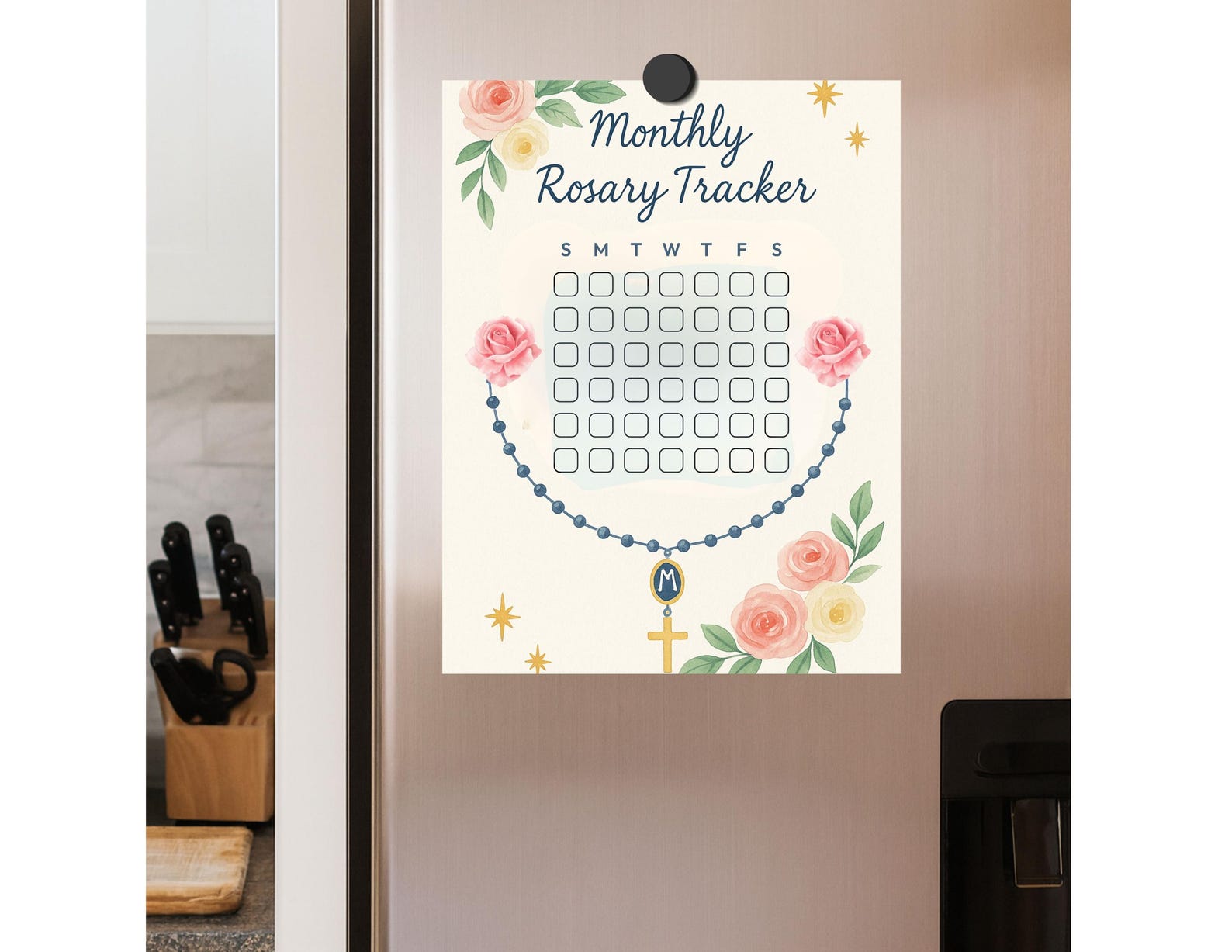 Monthly Rosary Tracker Printable | Catholic Prayer Tracking Sheet | 8 ...