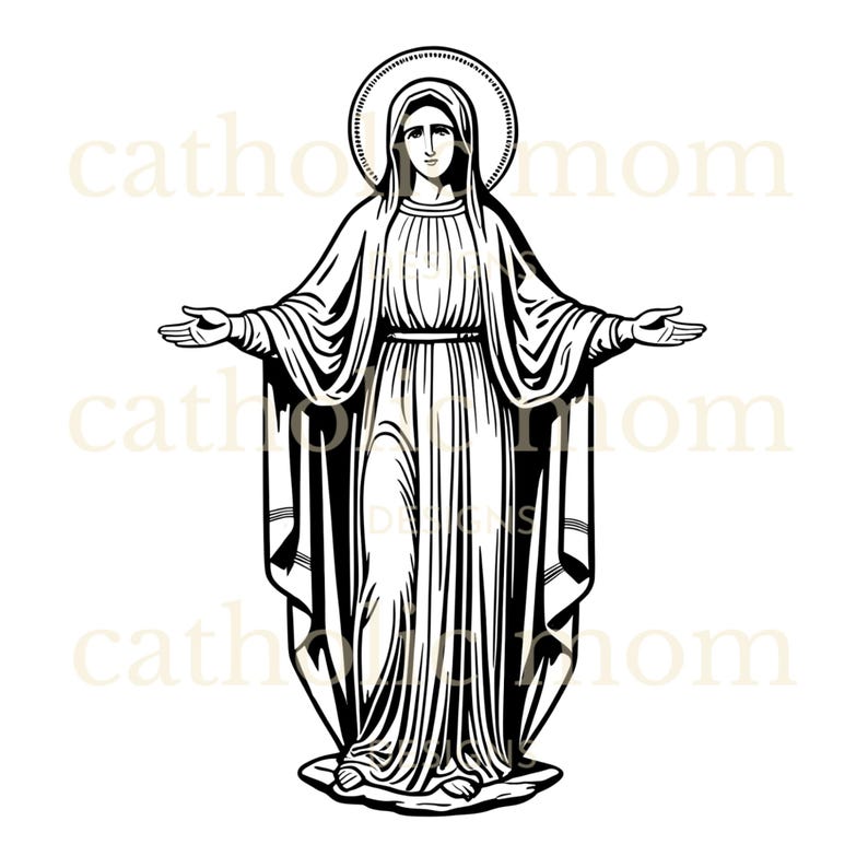 Virgin Mary Clip Art for Cricut SVG Catholic Gifts, Digital Download ...