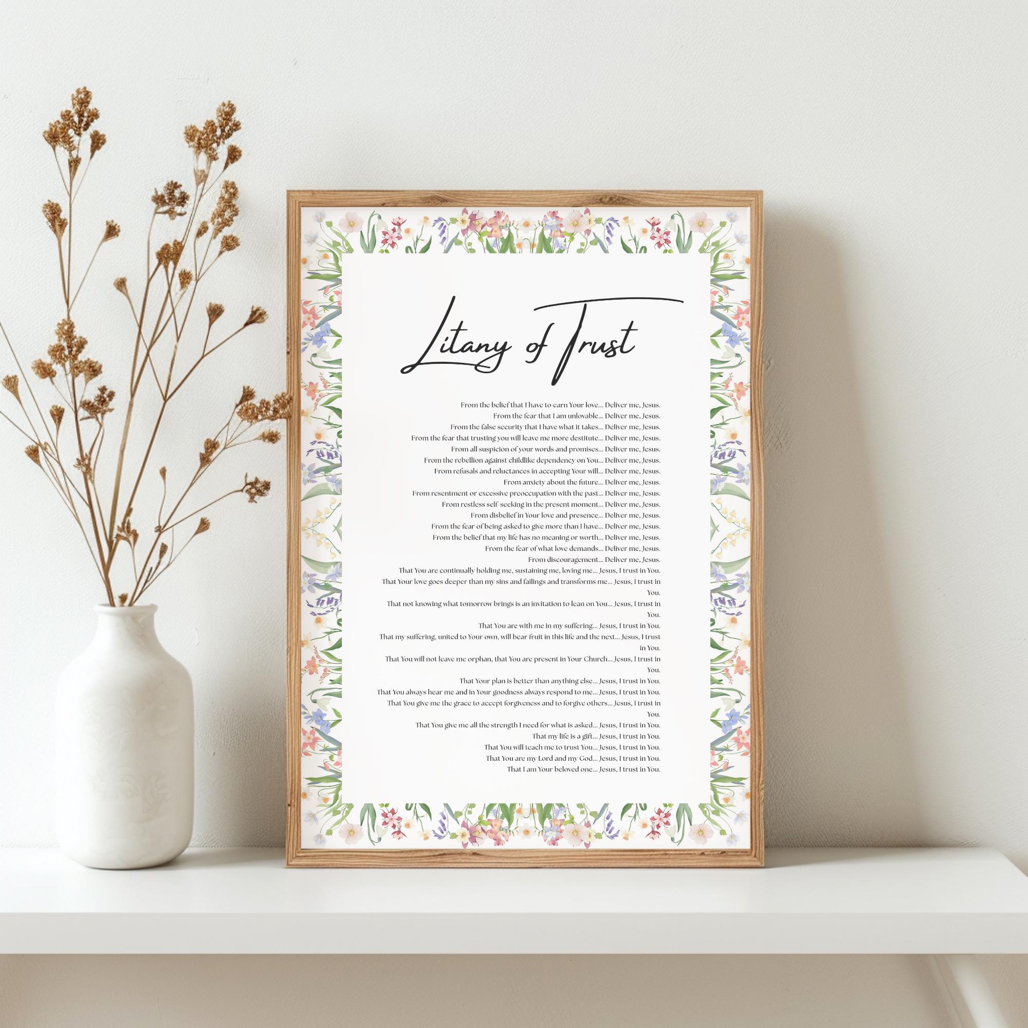 Litany of Trust Printable Wall Art, Catholic Prayer Print, Christian ...