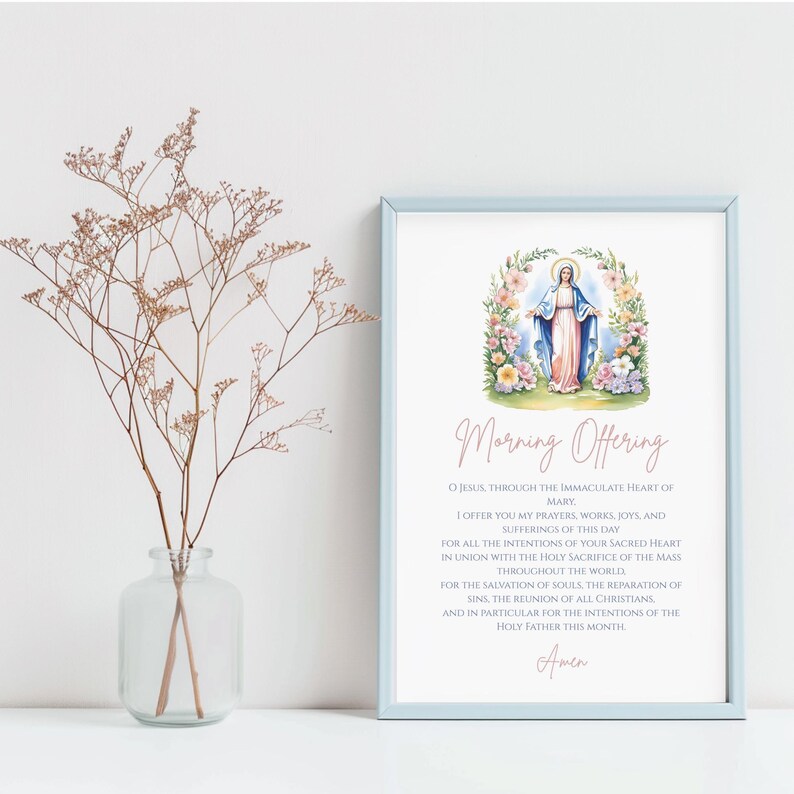 Morning Offering Prayer Printable | Catholic Digital Download | Marian ...