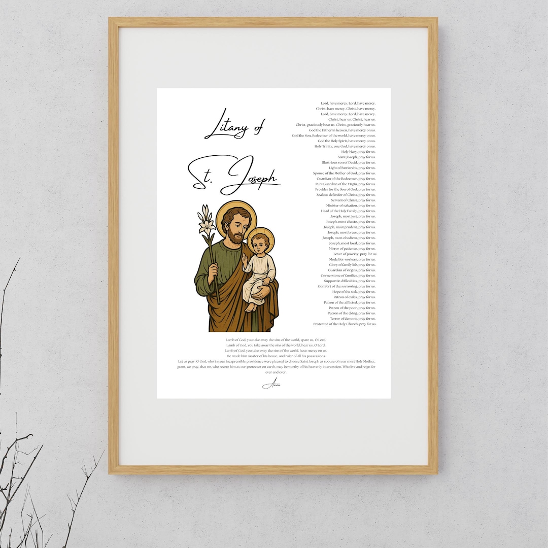 St. Joseph Litany Printable | Catholic Wall Art | Instant Download ...