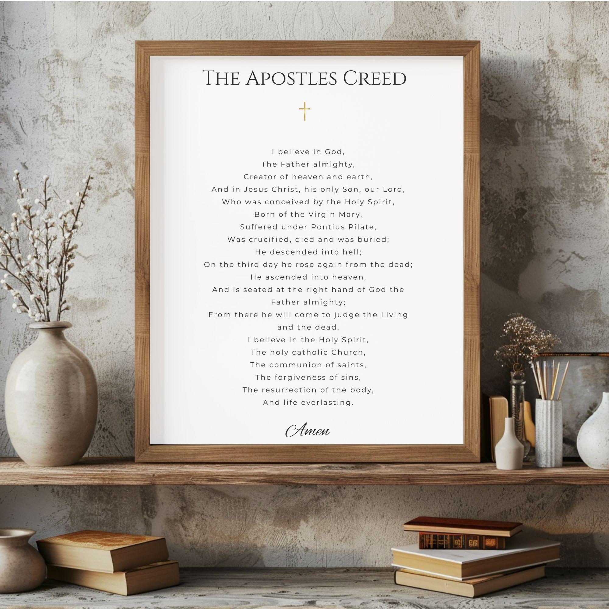 Apostles Creed Printable Wall Art, Digital Download Christian Prayer ...