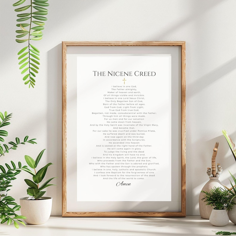 Nicene Creed Wall Art, Printable Catholic Prayer, Christian Home Decor ...