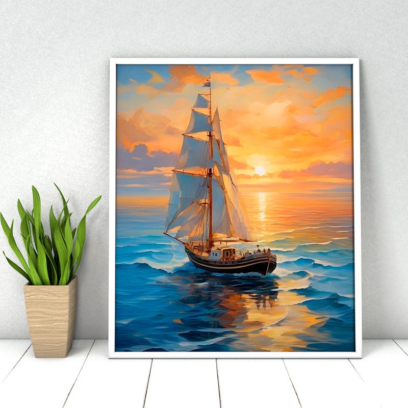 Paint by Number Sailing Ship - Etsy