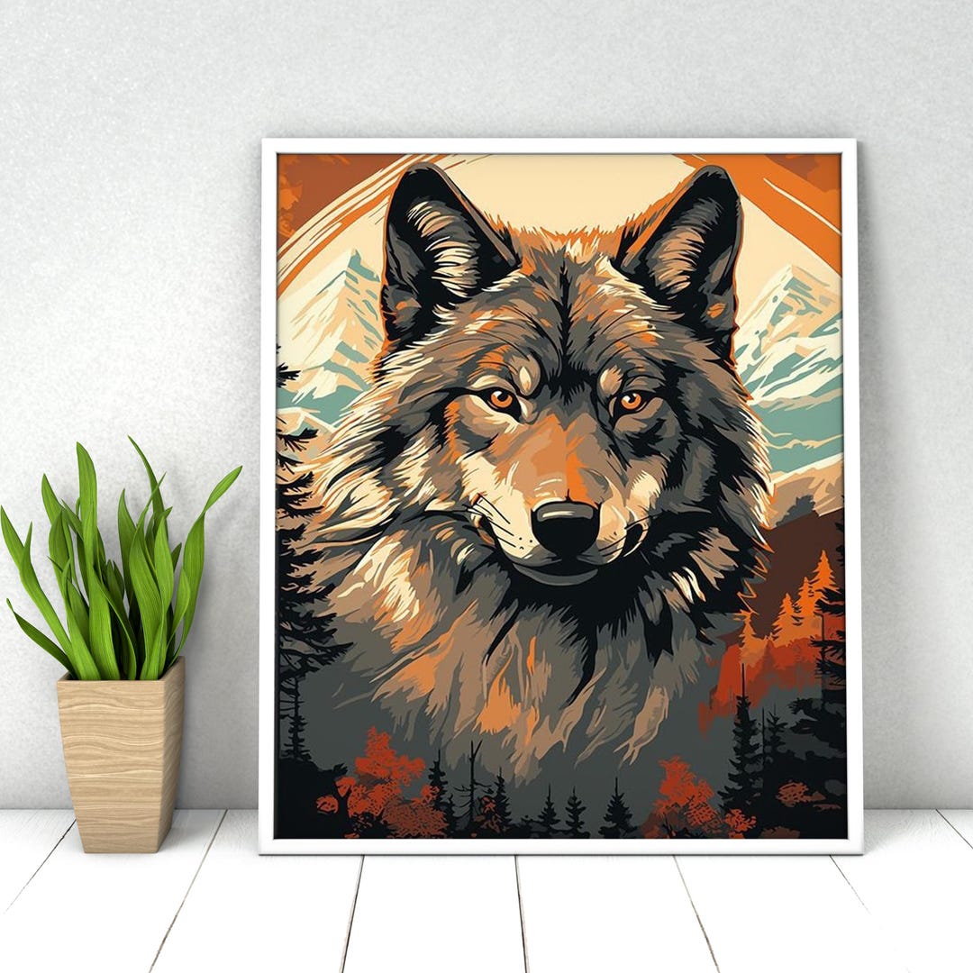 Paint by Numbers. Wolf Animal. DIY Kit for Adult. Paint It Yourself ...